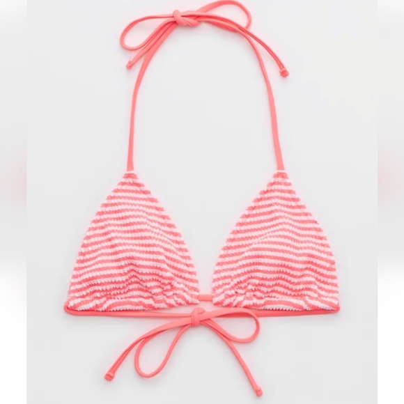 aerie | Swim | Nwt Aerie Crinkle Stripe String Triangle Bikini Top ...